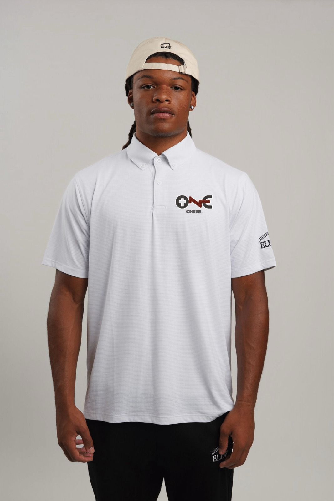 OCC Cheer 4 Button Polo- White – ELITE BY ECW - Team Sports