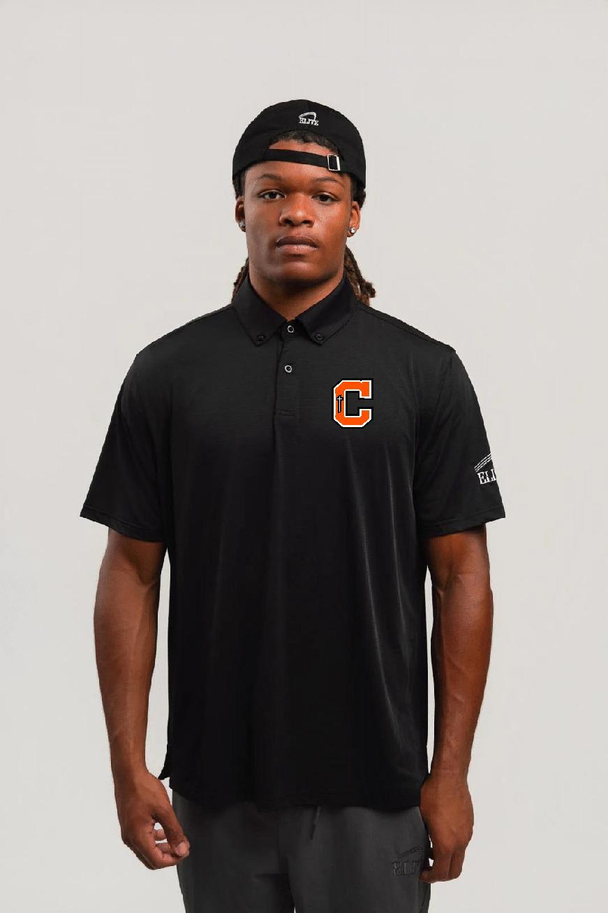 Catholic High Bears Four Button Polo - Black – ELITE BY ECW - Team Sports
