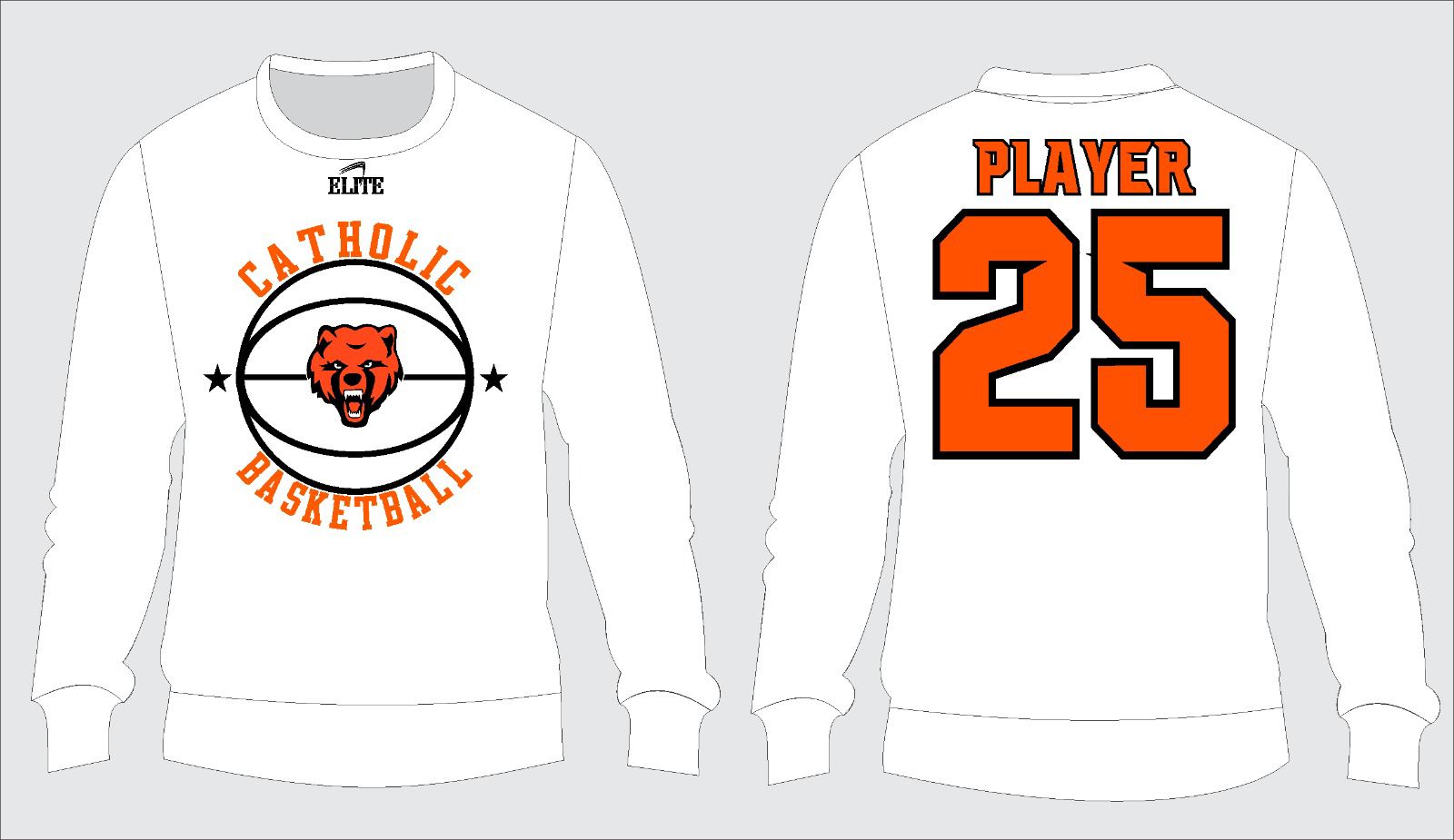 Catholic High Bears Basketball Crewneck - White ( Bear Logo ) – ELITE ...