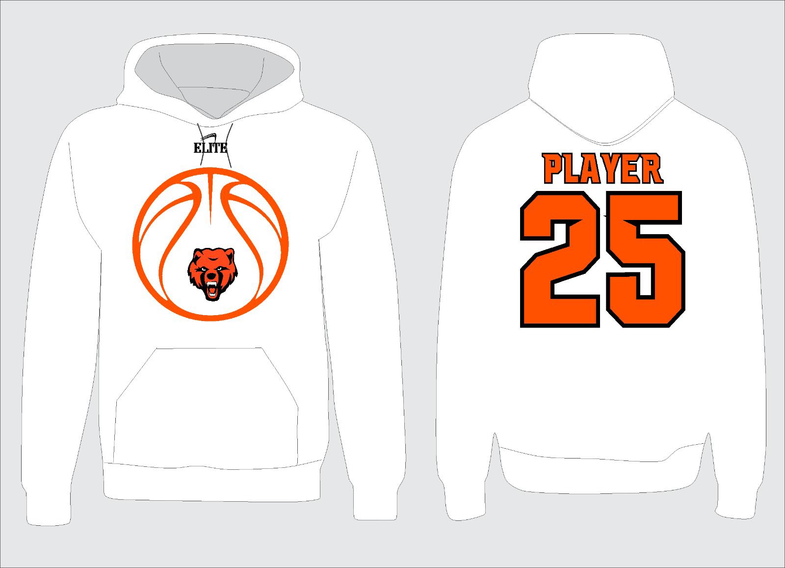 Catholic High Bears Basketball Hoodie - White (Bear Basket) – ELITE BY ...
