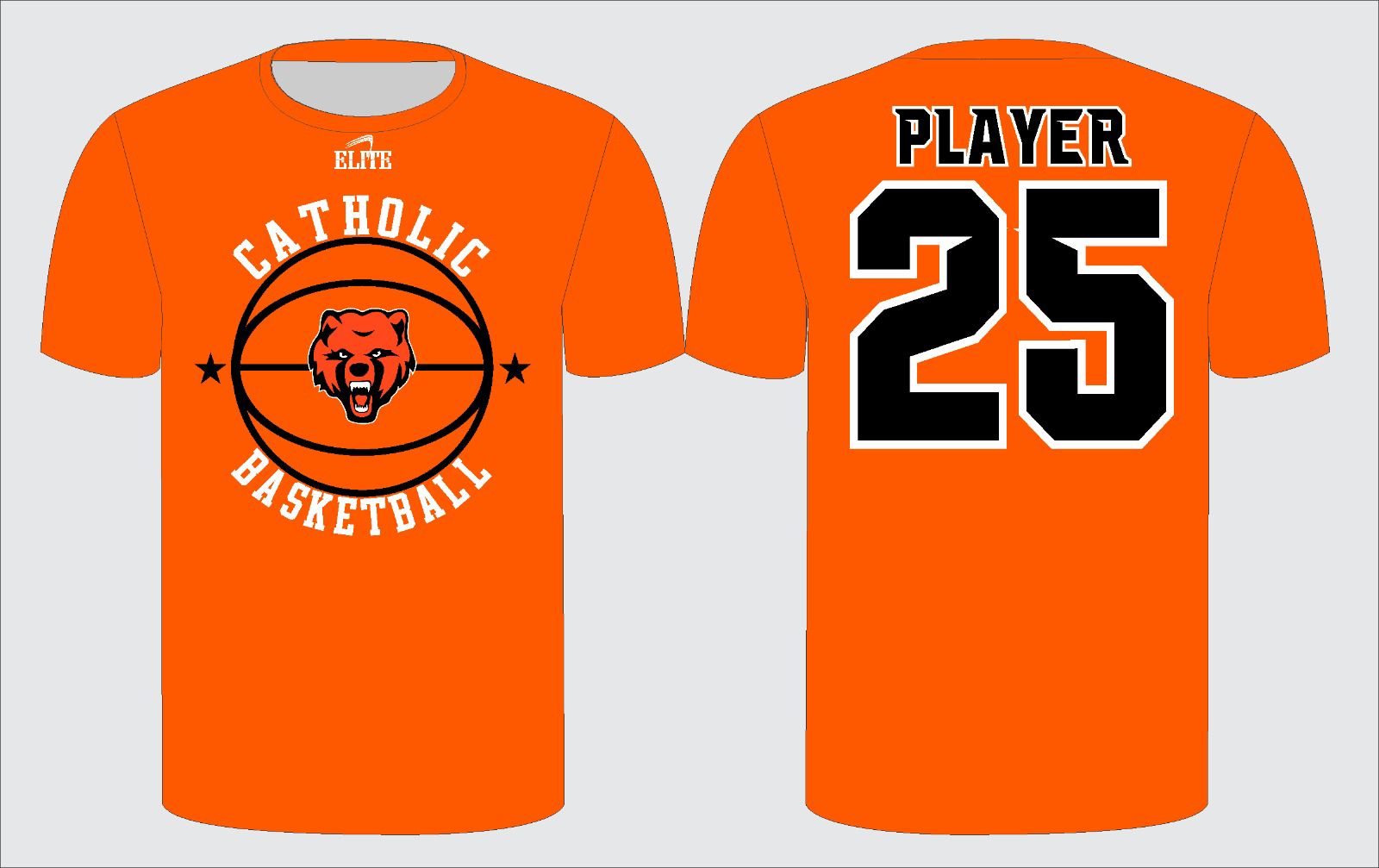 Catholic High Bears Basketball T-shirt - Orange ( Bear Logo ) – ELITE ...